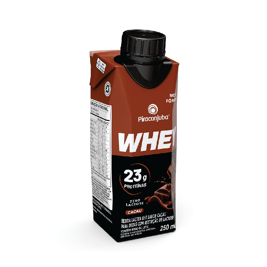 BEBIDA LACTEA WHEY PIRACANJUBA 23G PROTEINA CACAU ZERO LACTOSE 250 ML BEBIDA LACTEA WHEY PIRACANJUBA 23G PROTEINA CACAU ZERO LACTOSE 250 ML